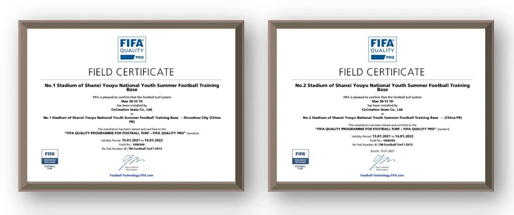 FIFA Quality Pro Certifications for The National Youth Summer Football ...