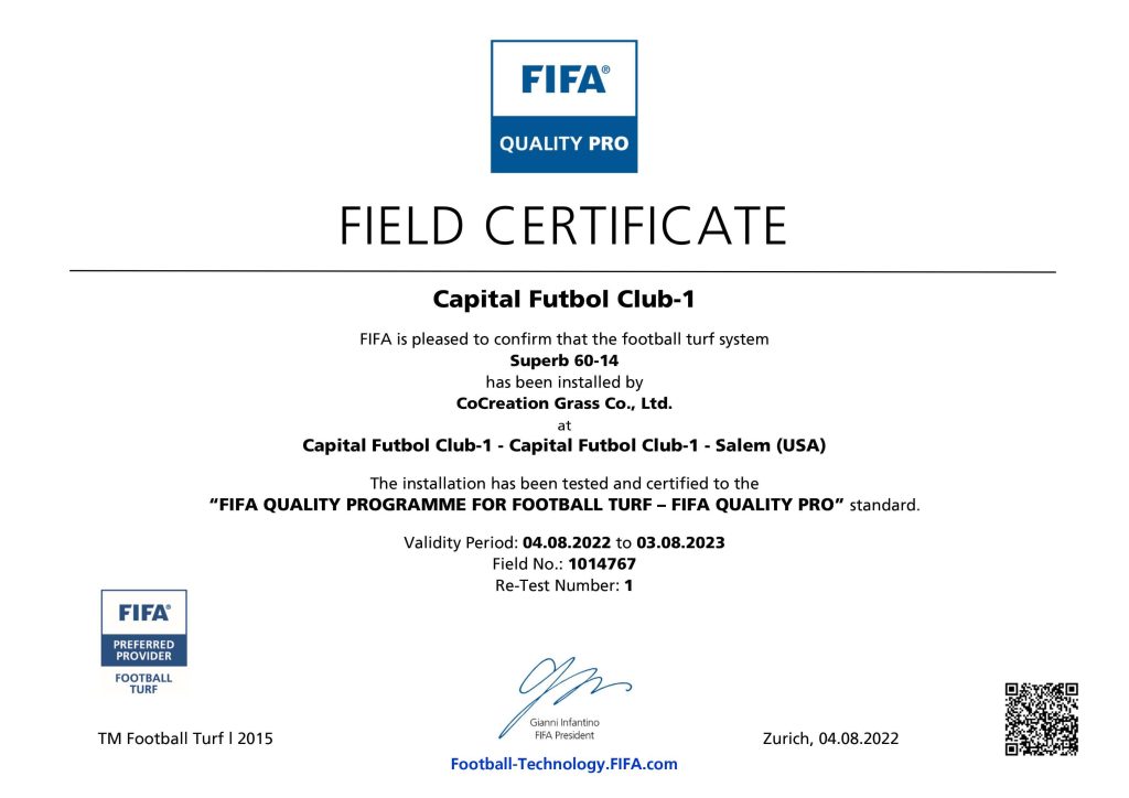 CCGrass Delivers FIFA Quality Pro Fields for Capital FC USA